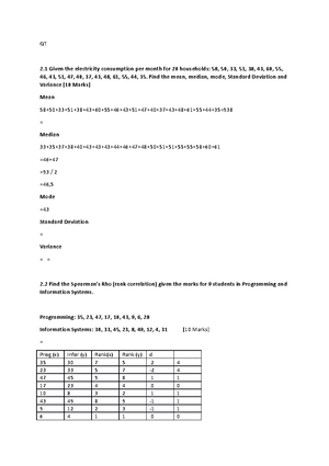 Quantitative Techniques(QT 600) Assignment - FACULTY OF INFORMATION TECHNOLOGY QUANTITATIVE ...