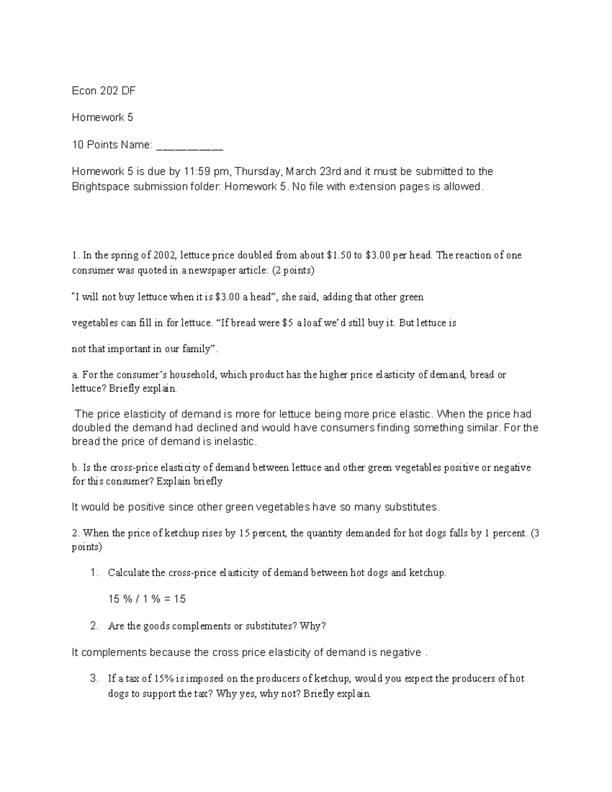 Untitled document - weekly assignments for class Econ 202 - Econ 202 DF ...