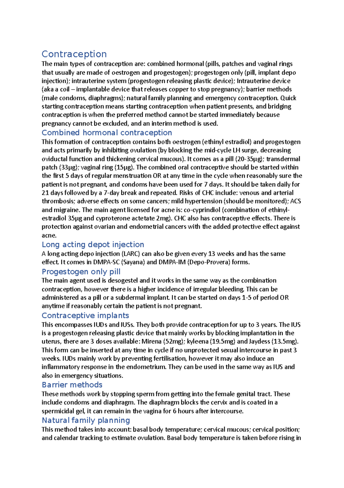 Contraception - Quick starting contraception means starting ...