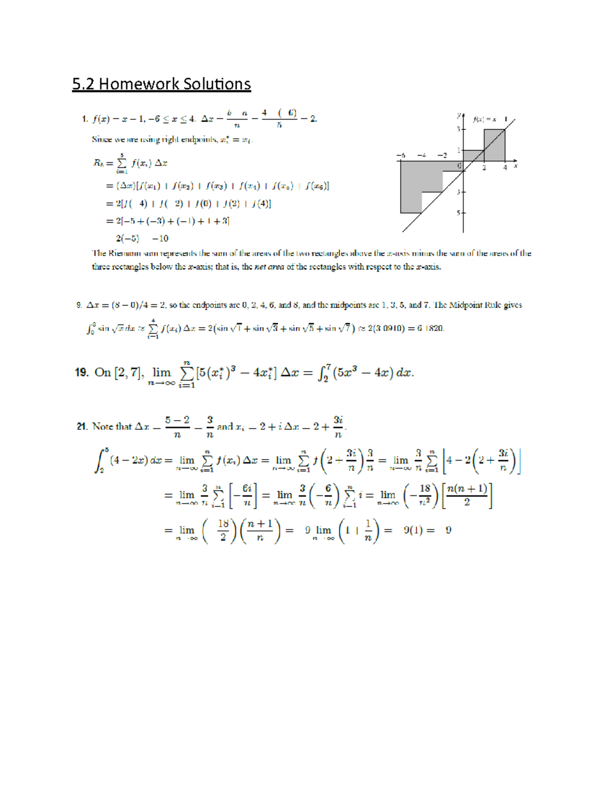 Calc Solutions 10 - MATH1010U - 5 Homework Solutions 5 Homework Solutions - Studocu