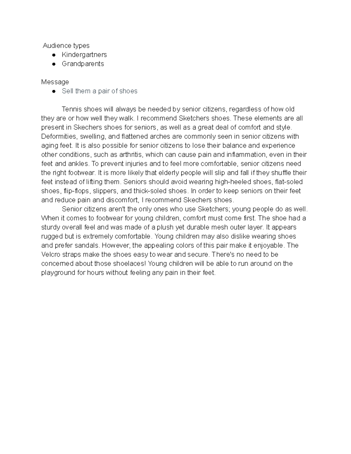 Writing to Different Audience Types - Audience types Kindergartners ...