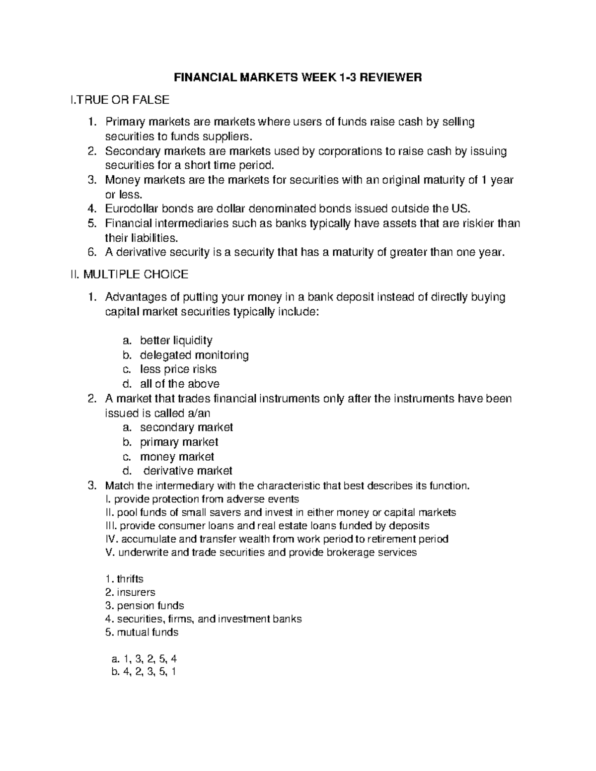 Financial Markets WEEK 1-3 Reviewer - FINANCIAL MARKETS WEEK 1-3 ...