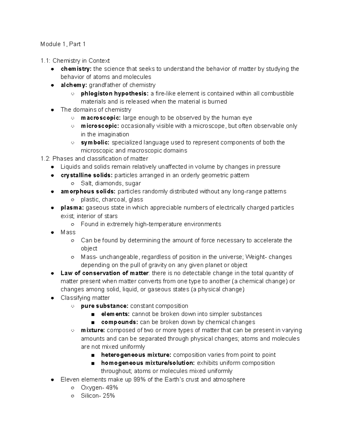 Module 1, Part 1 - Chemistry 2e - Module 1, Part 1 1: Chemistry in ...