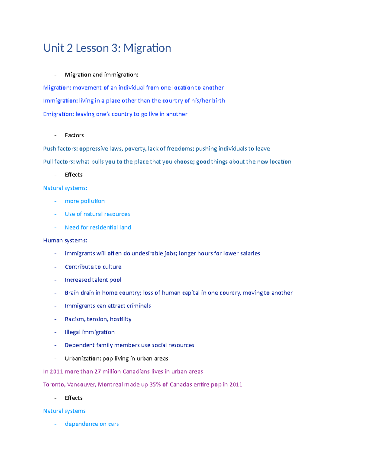 CGW4U: U2L3 Notes (OVS) - Unit 2 Lesson 3: Migra1on Migra'on and ...