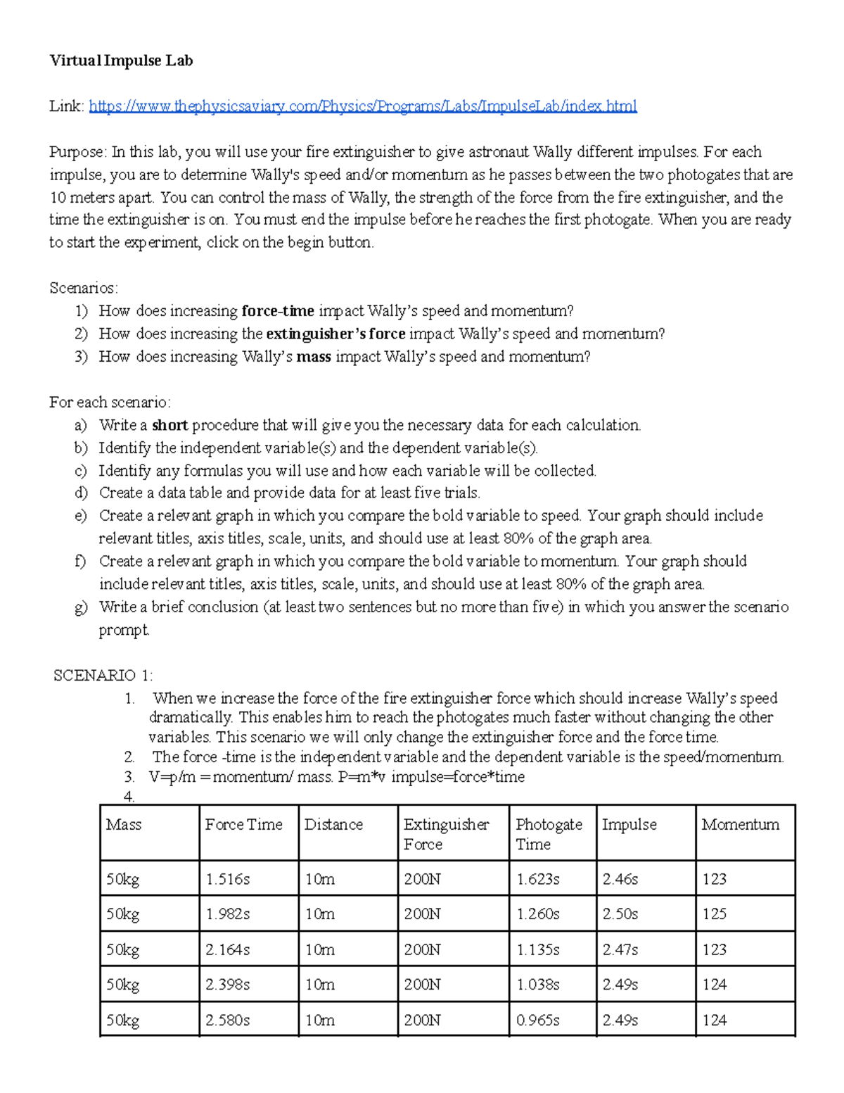 Copy of Virtual Impulse Lab - Virtual Impulse Lab Link: - Studocu