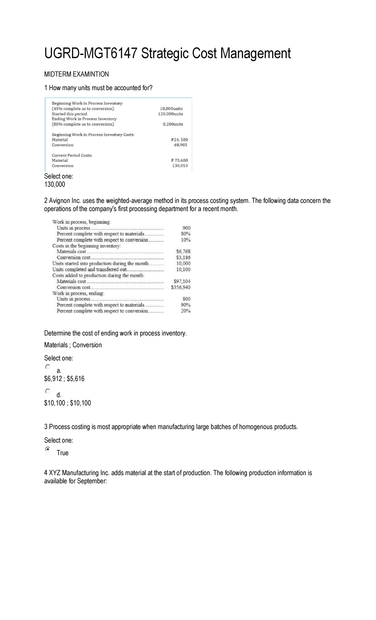 615483960 UGRD MGT6147 Strategic Cost Management Midterm Examination ...