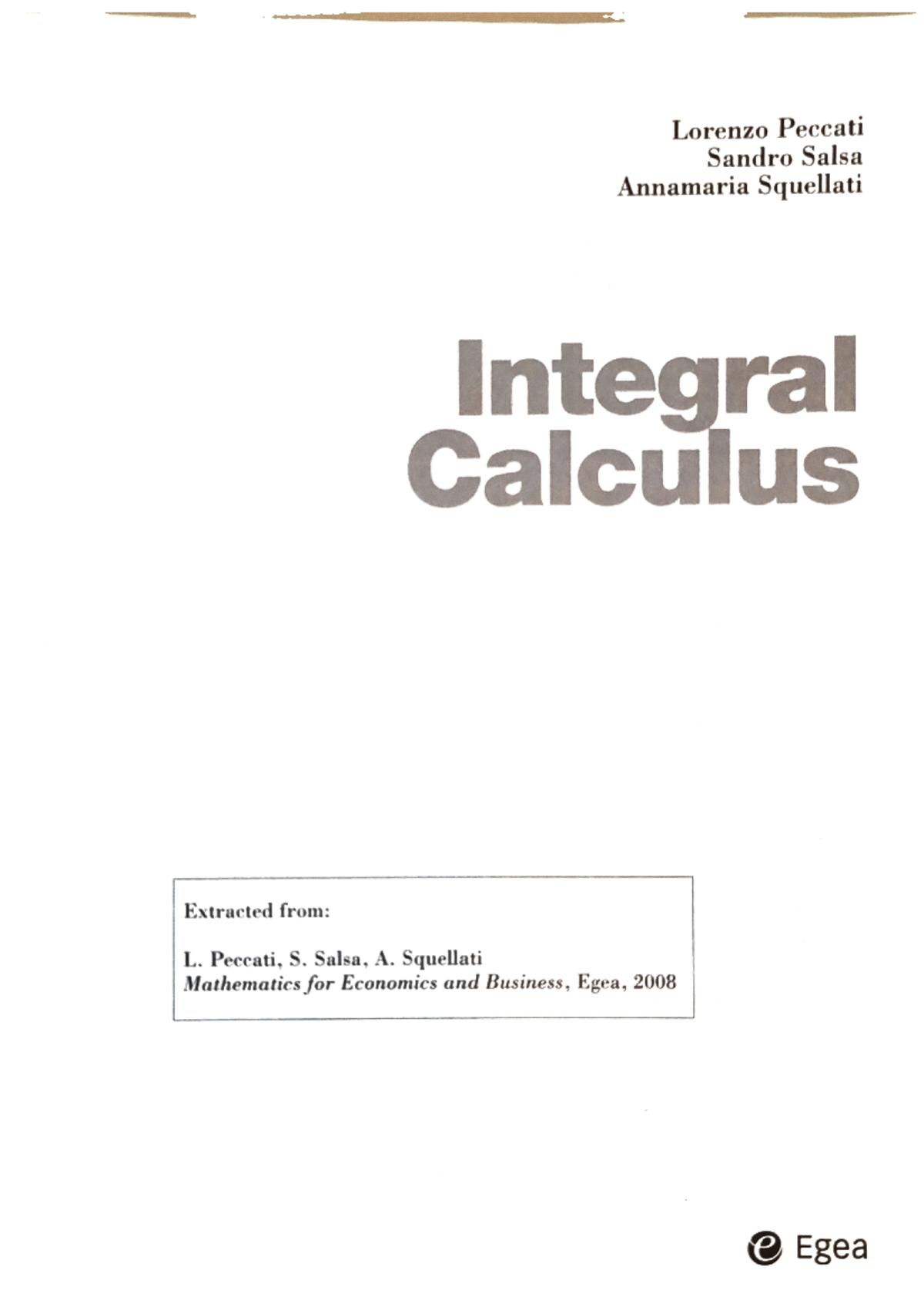 Integral Calculus - Book - Matematica 2 / Mathematics 2 (Applied) - Studocu