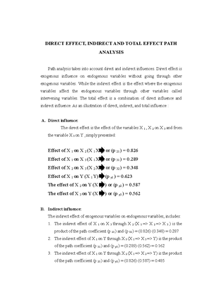 Calculating The Path Coefficient - CALCULATING THE PATH COEFFICIENT To ...
