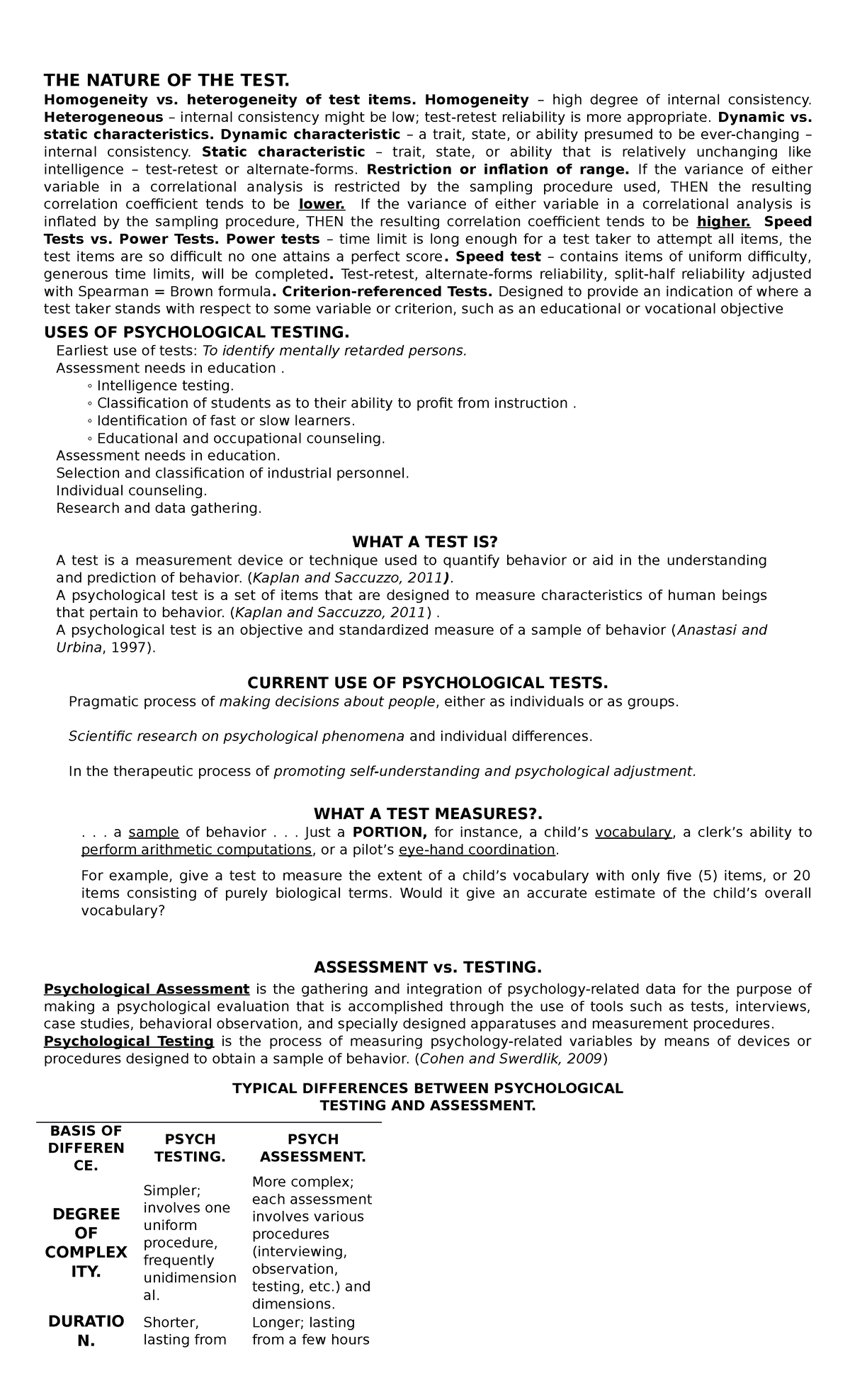THE Nature OF THE TEST A Note On Psychological Assessment THE the-nature-of-the-test-a-note-on-psychological-assessment-the