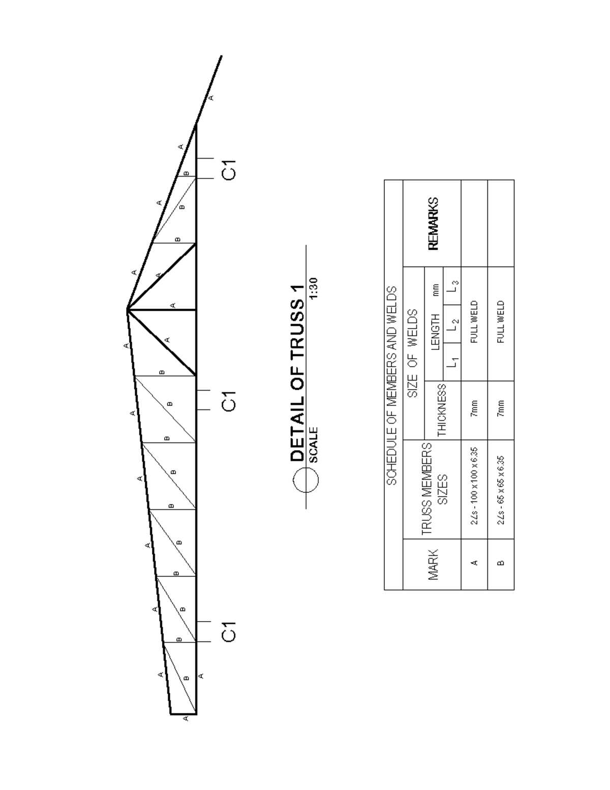 Details OF Truss - none - C C C A A A A A A A A A A A A A A A B B B B B B B B B B B B B DETAIL ...