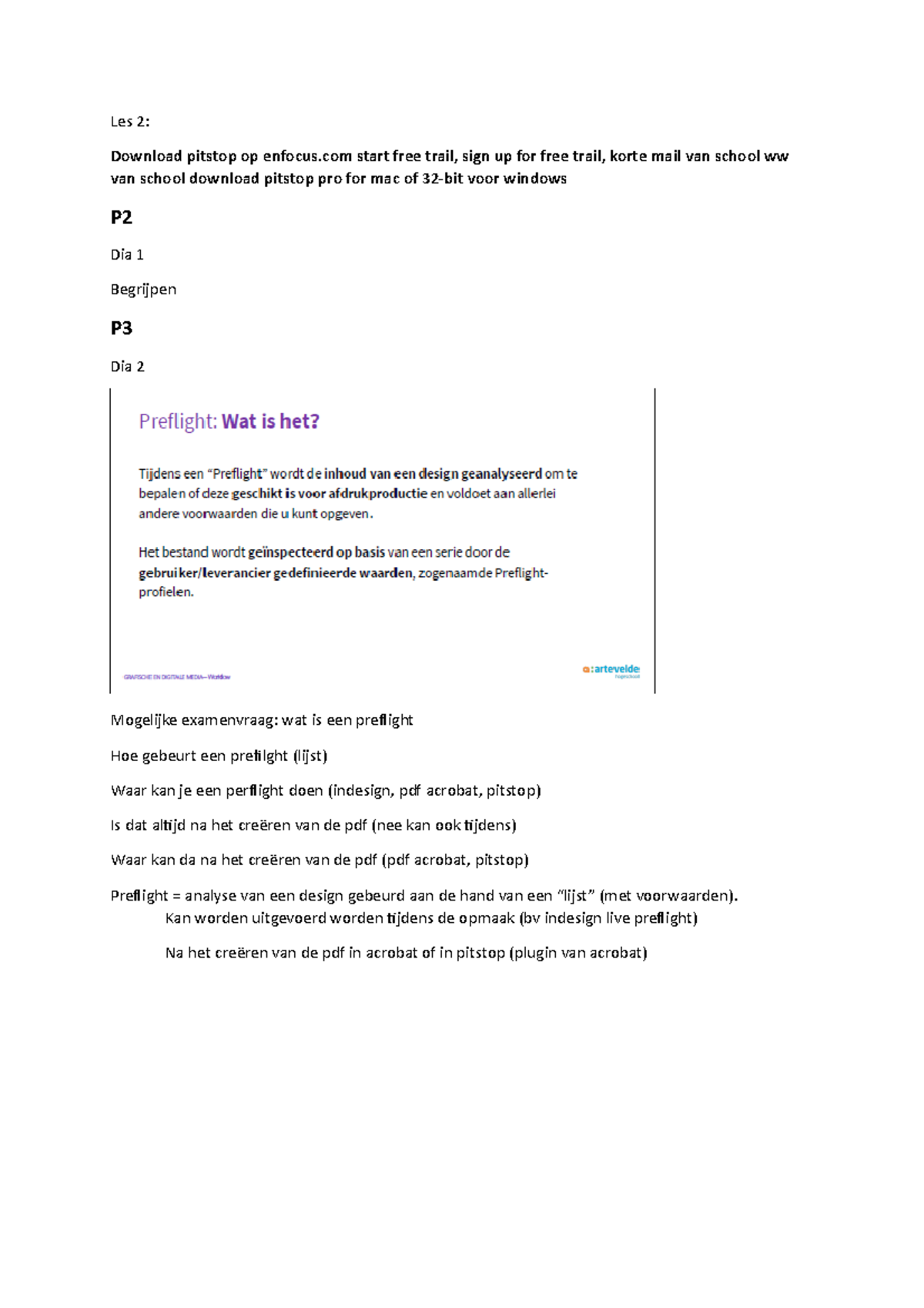 03 Preflight and Certified PDF handouts nota - Les 2: Download pitstop op enfocus start free ...