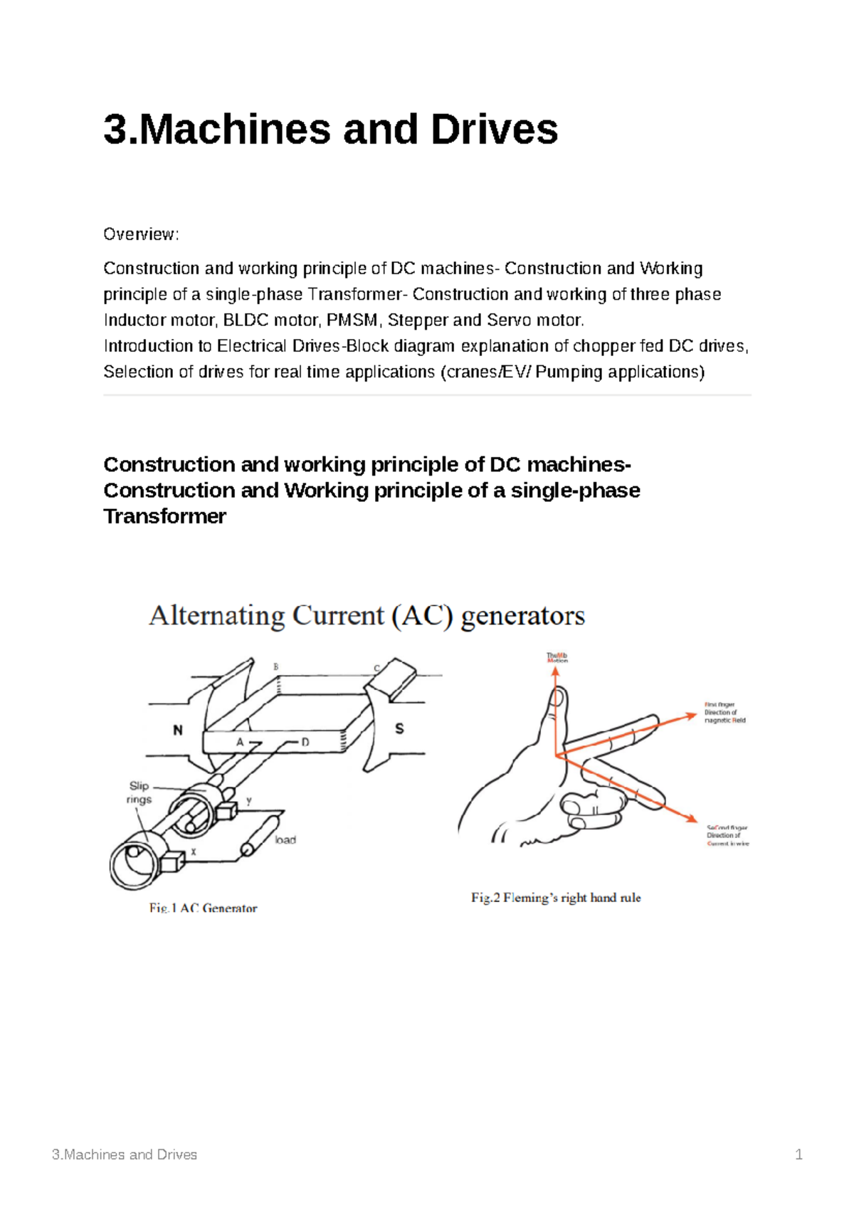 3 - 1st sem - Overview: Construction and working principle of DC ...