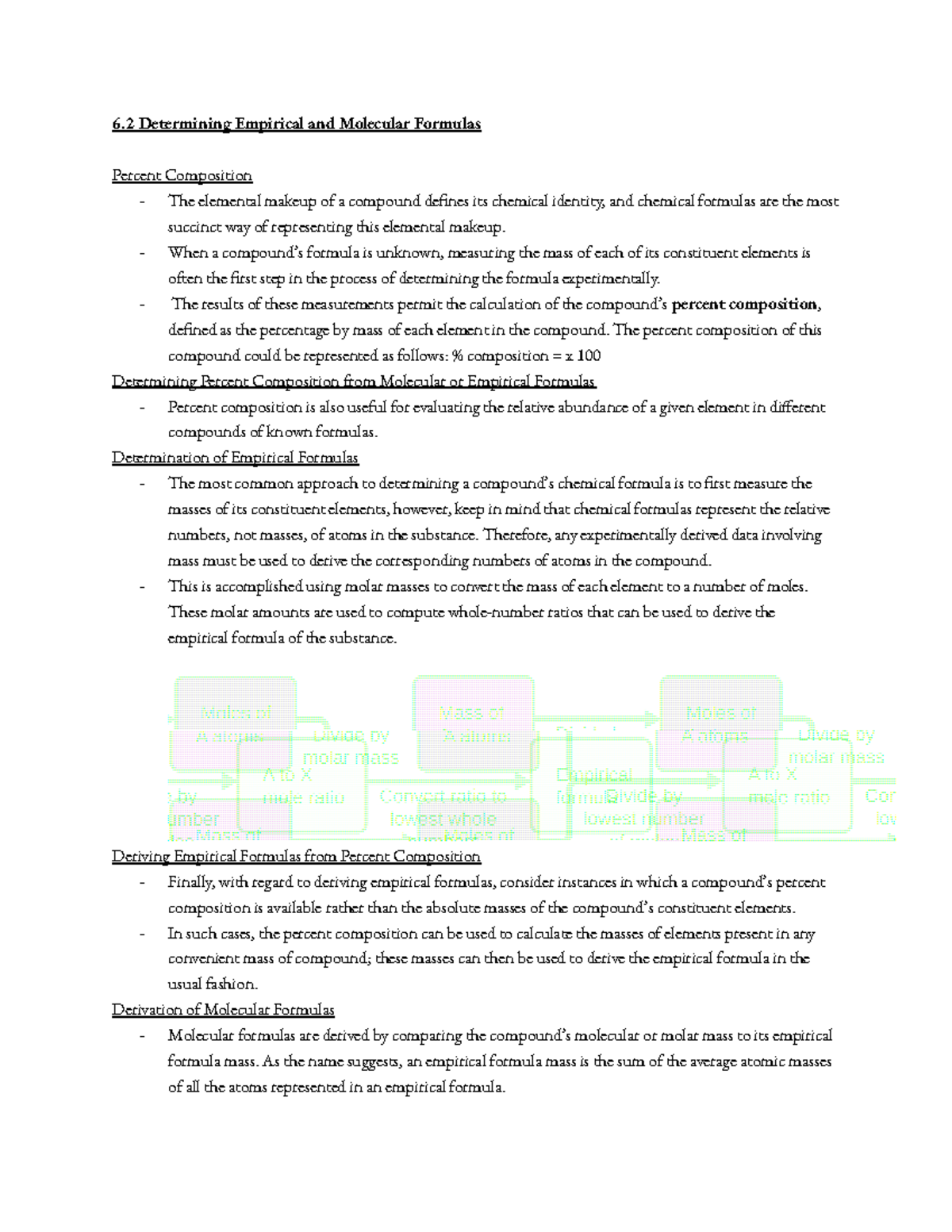 6.2 determining empirical and molecular formulas - 6 Determining ...