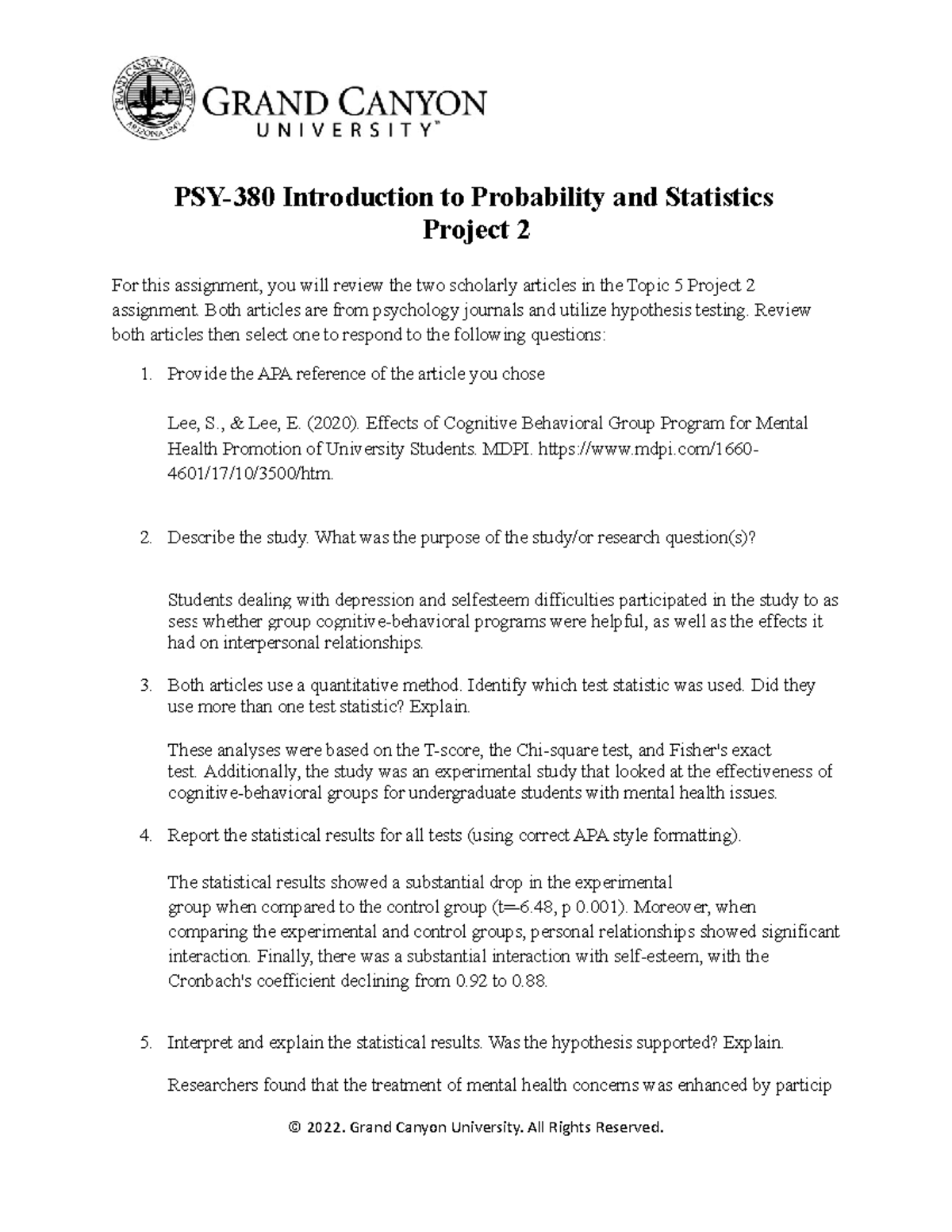 PSY380 RS T5 Benchmark Project 2 Articles - PSY-380 Introduction to Probability and Statistics ...