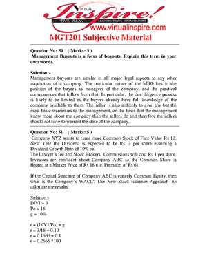 MGT201 Financial Management Handouts Pdf - Lesson 01 INTRODUCTION TO ...