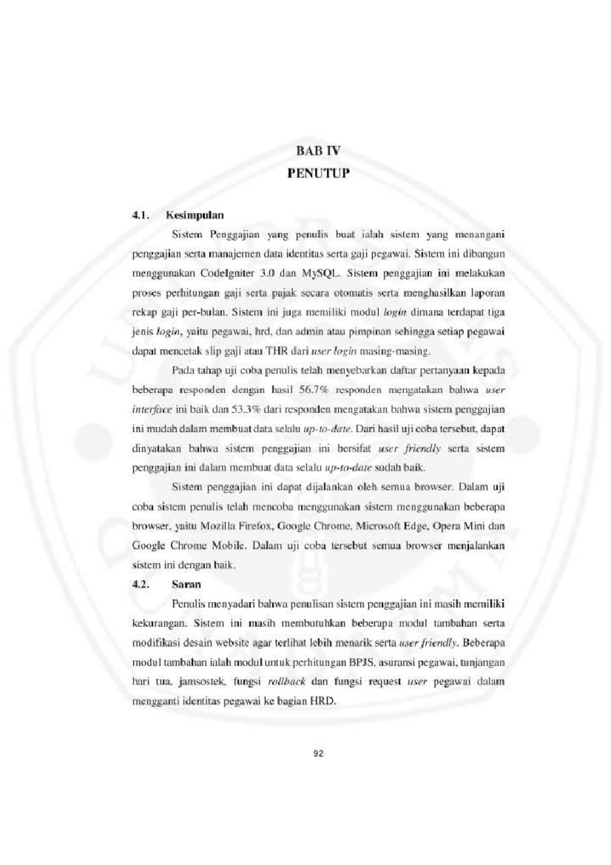 Chapter 4 The Payroll System At Company Xyz Uses Codeigniter And Mysql Pemrograman Komputer