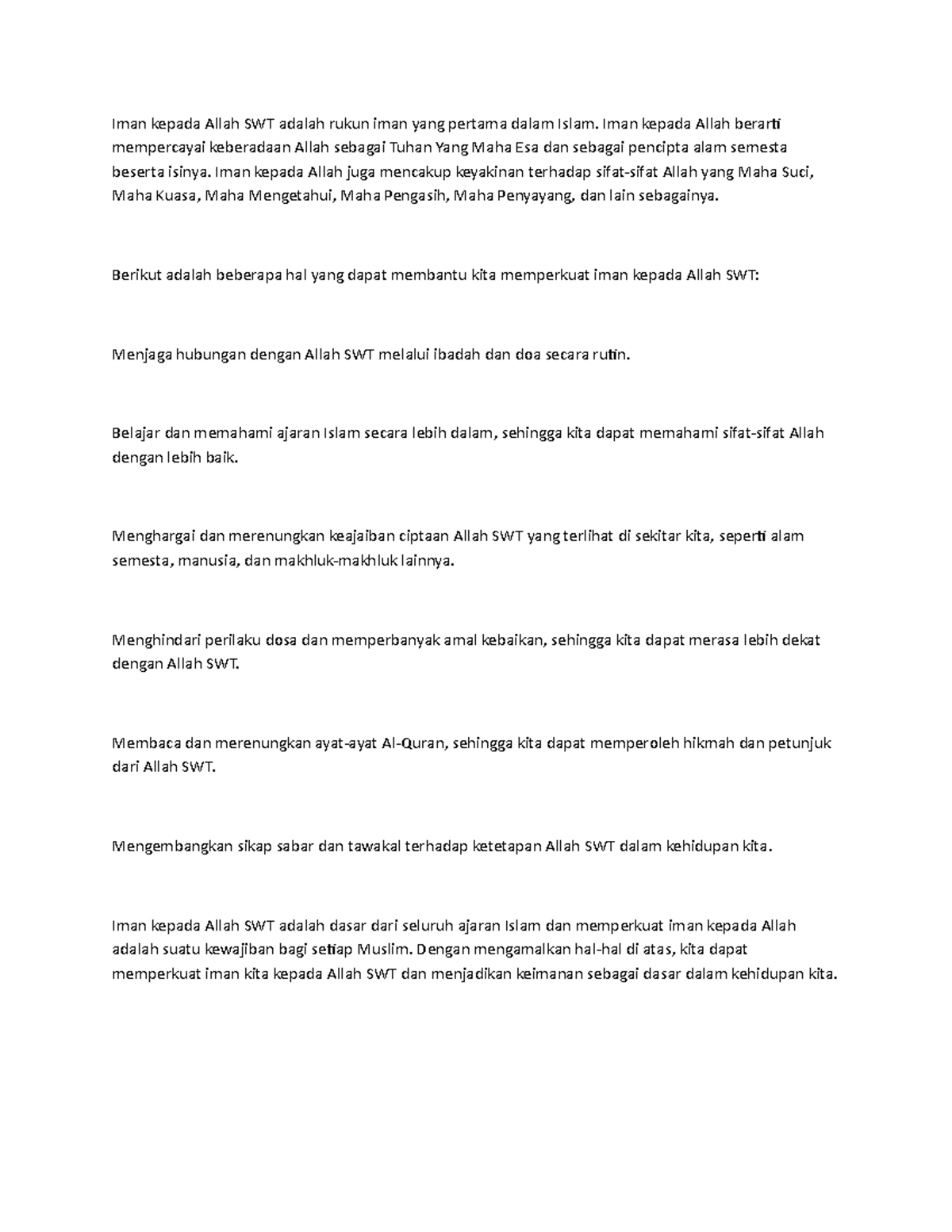 Iman kepada Allah SWT - Iman kepada Allah berartimempercayai keberadaan ...