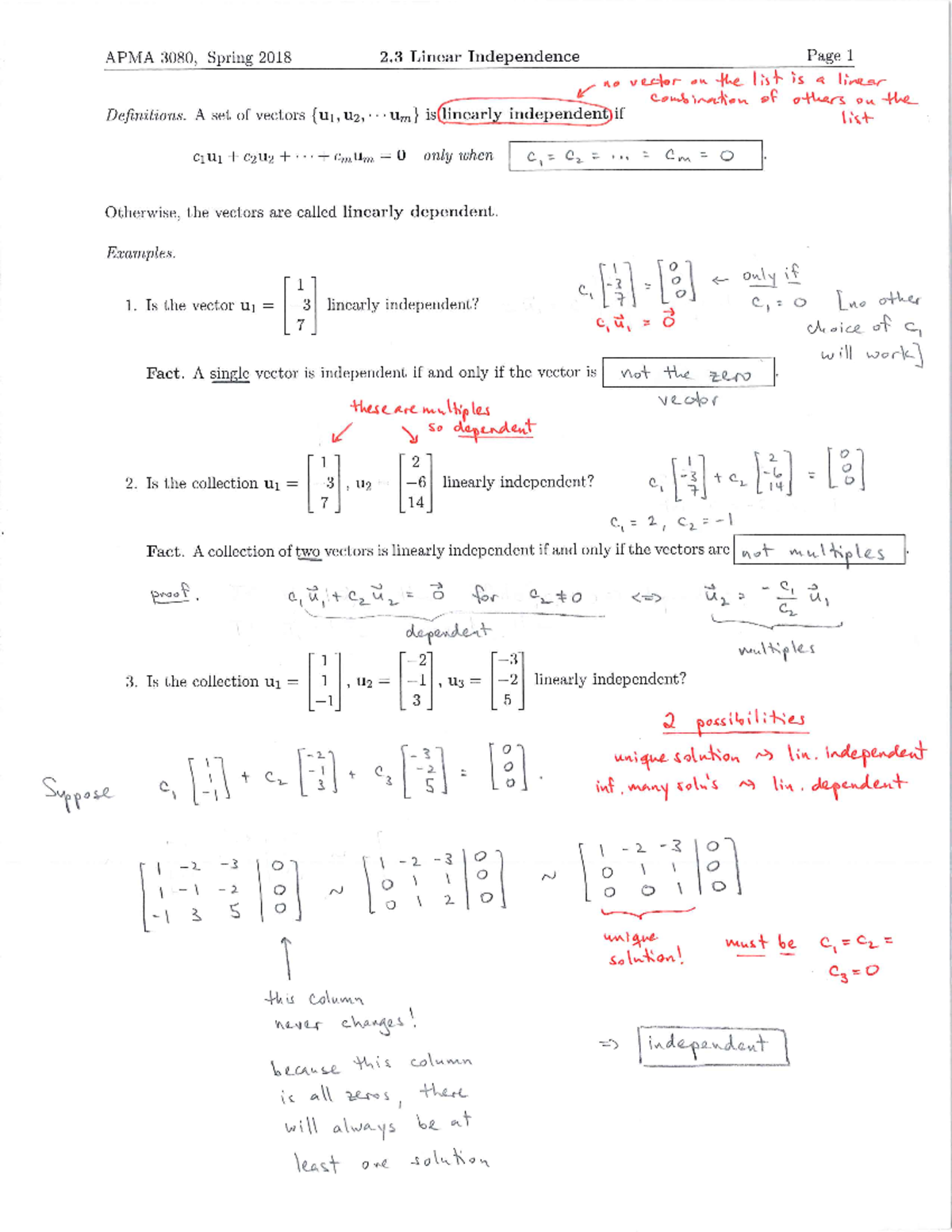 2.3 2018 - Diana Morris Linear Algebra 2.3 Linear Independence - APMA ...