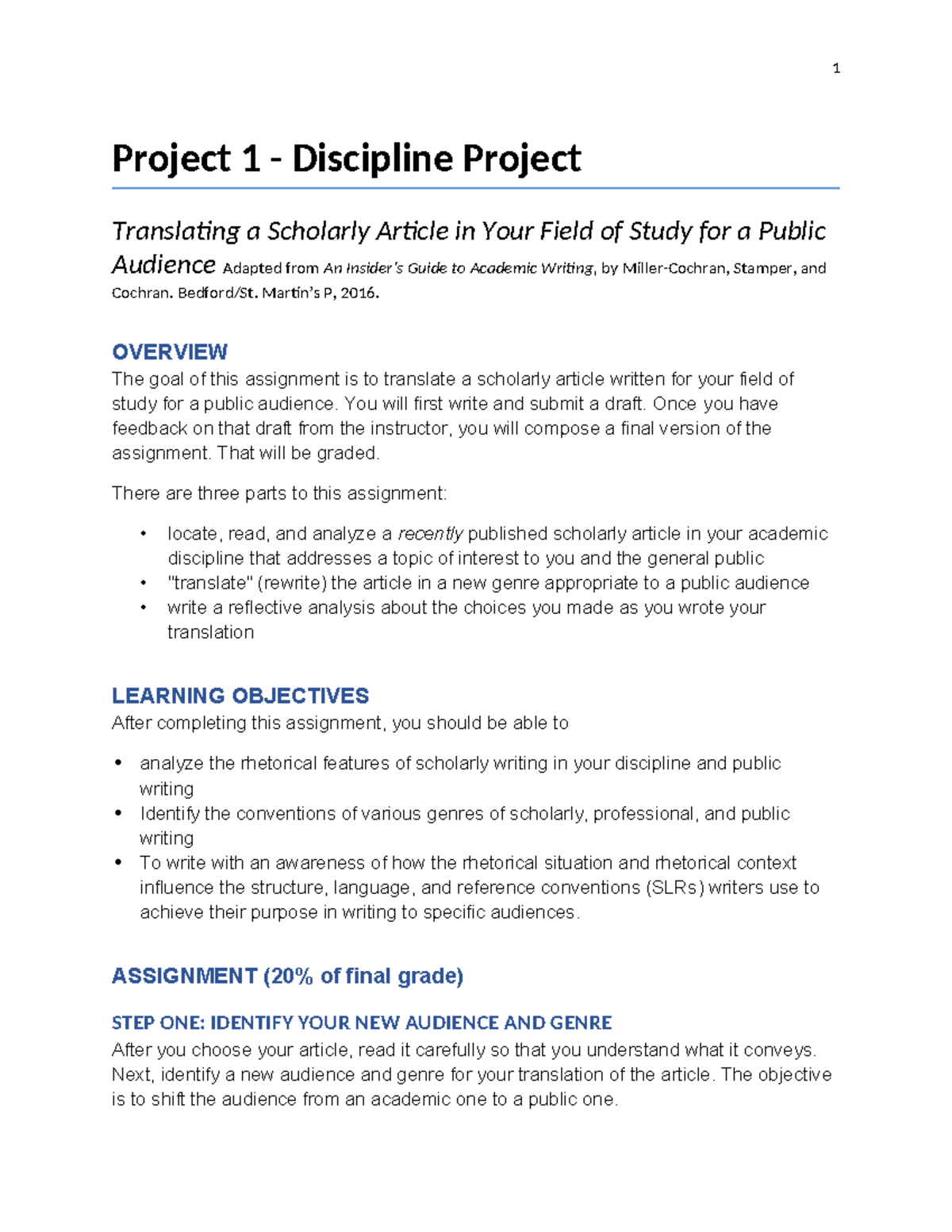 1 - engh-302-discipline-project-spring-2018 - 1 Project 1 - Discipline ...