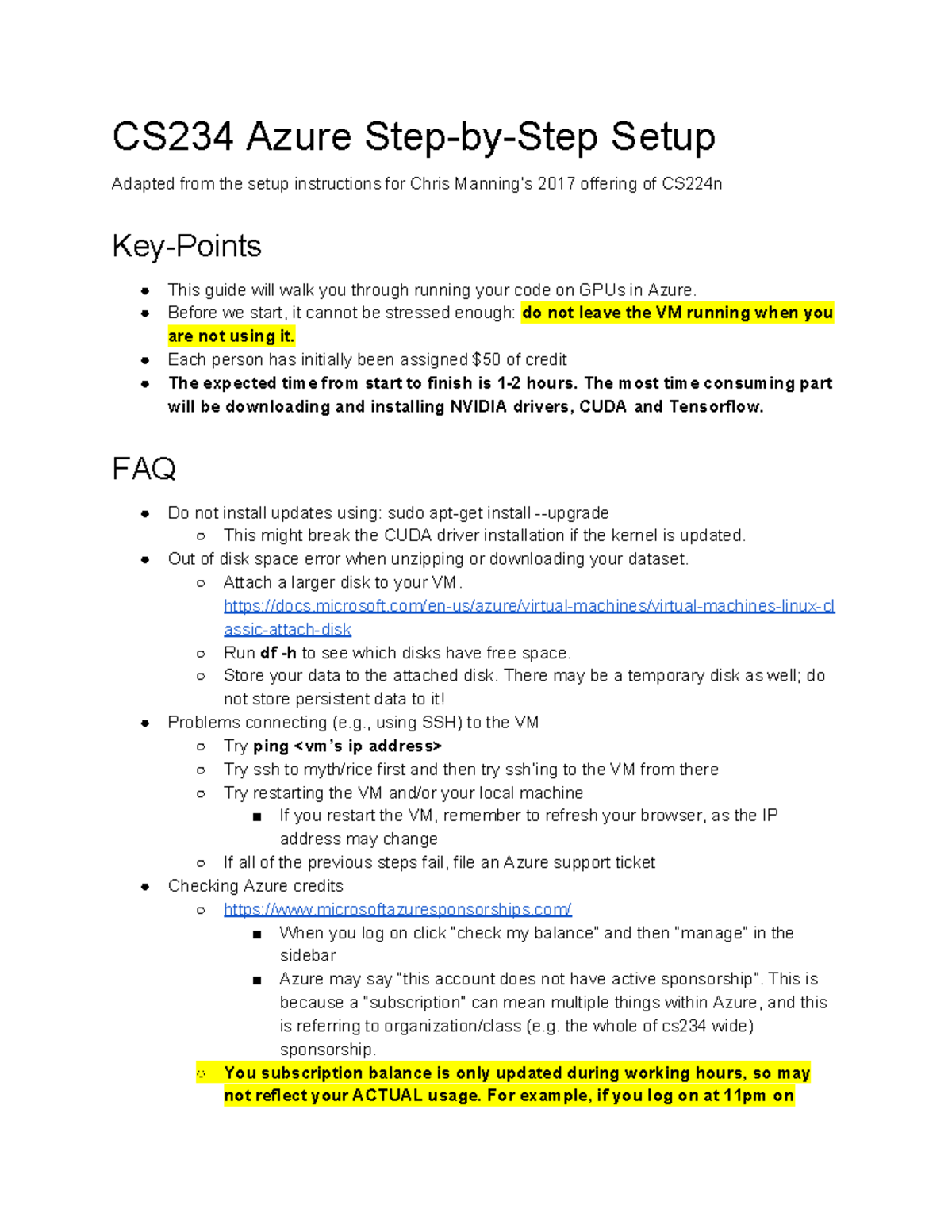CS234 Azure Setup - This was a project for cs class - CS234 Azure Step-by-Step Setup Adapted ...