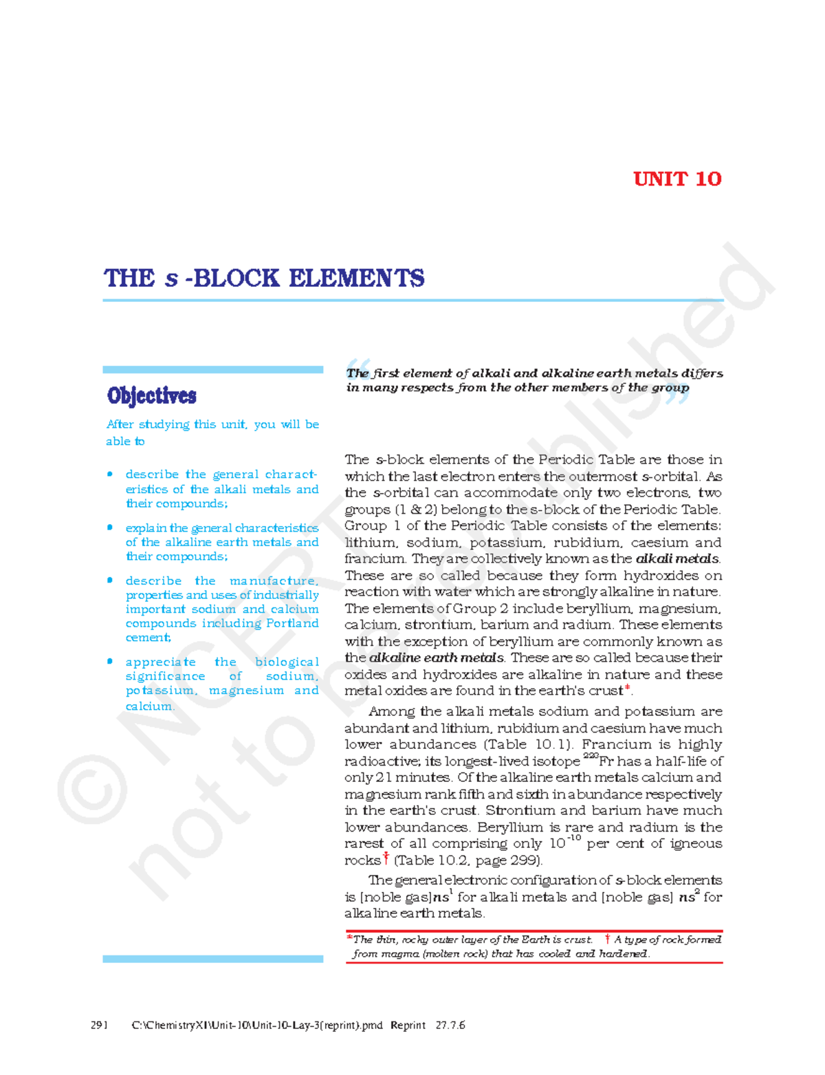Kech203 - S block chemistry - THE s-BLOCK ELEMENTS 291 The s-block ...