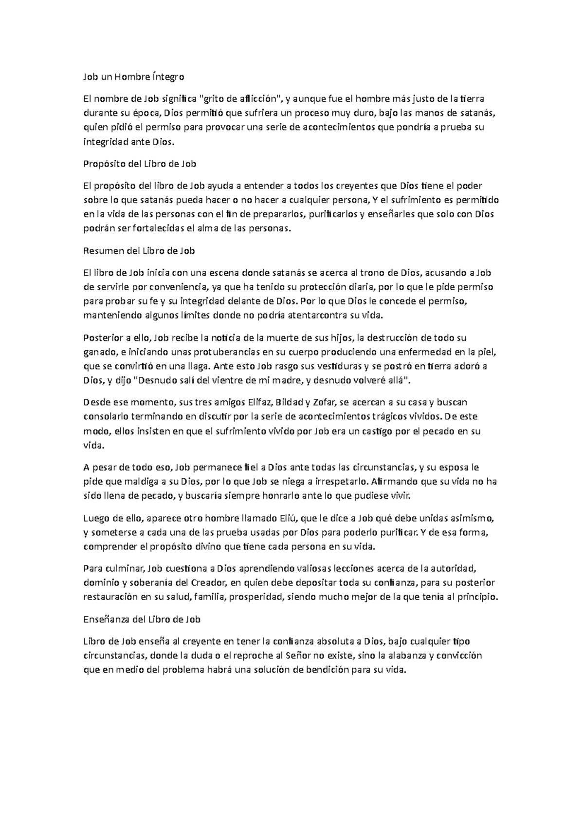 Job un Hombre Íntegro - efdgh - Job un Hombre Íntegro El nombre de Job ...