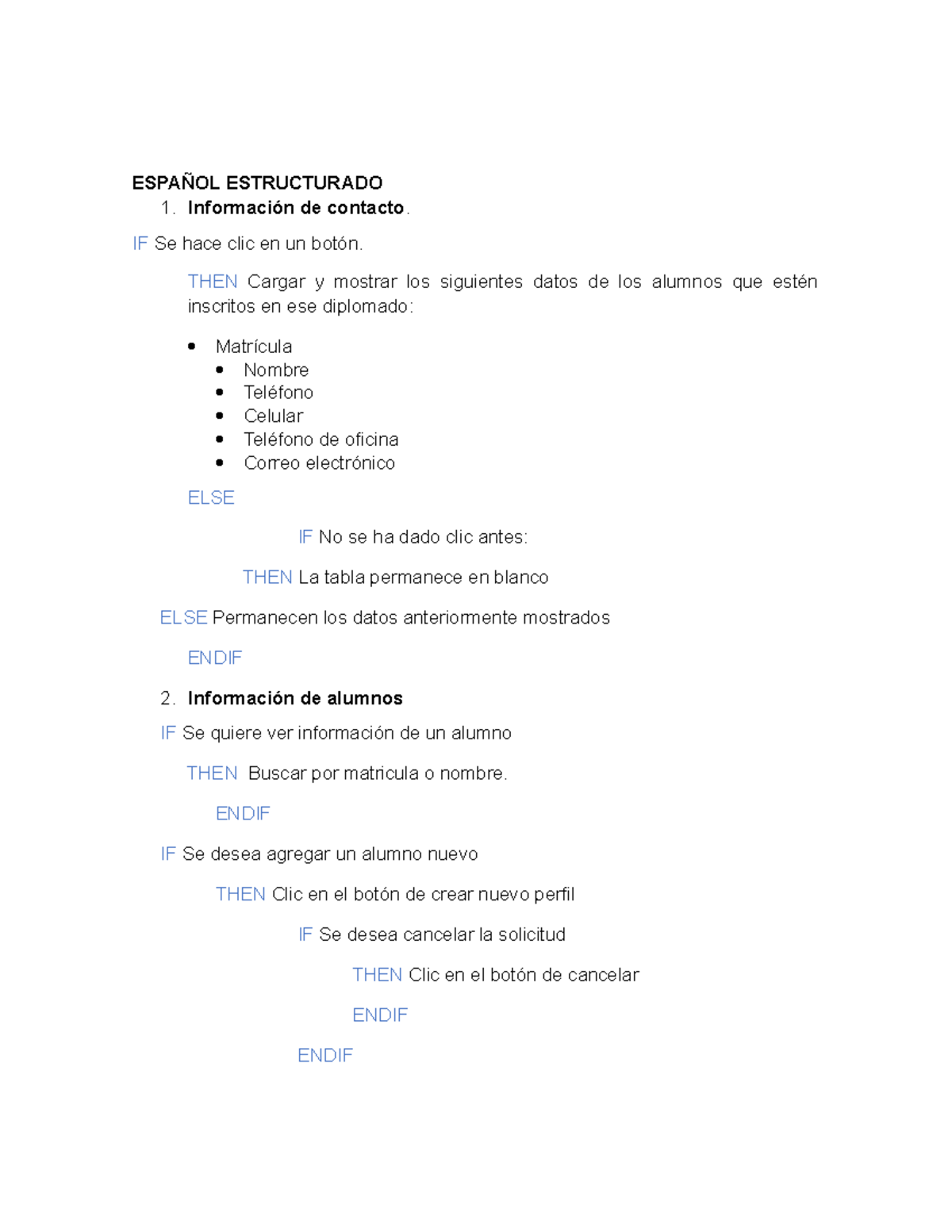 Ejemplo de español estructurado - ESPAÑOL ESTRUCTURADO Información de ...