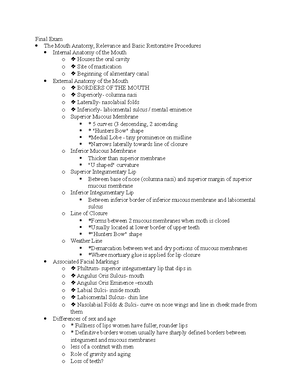 Restorative Art Notes - CRANDALL o • Father of Restorative Art o ...