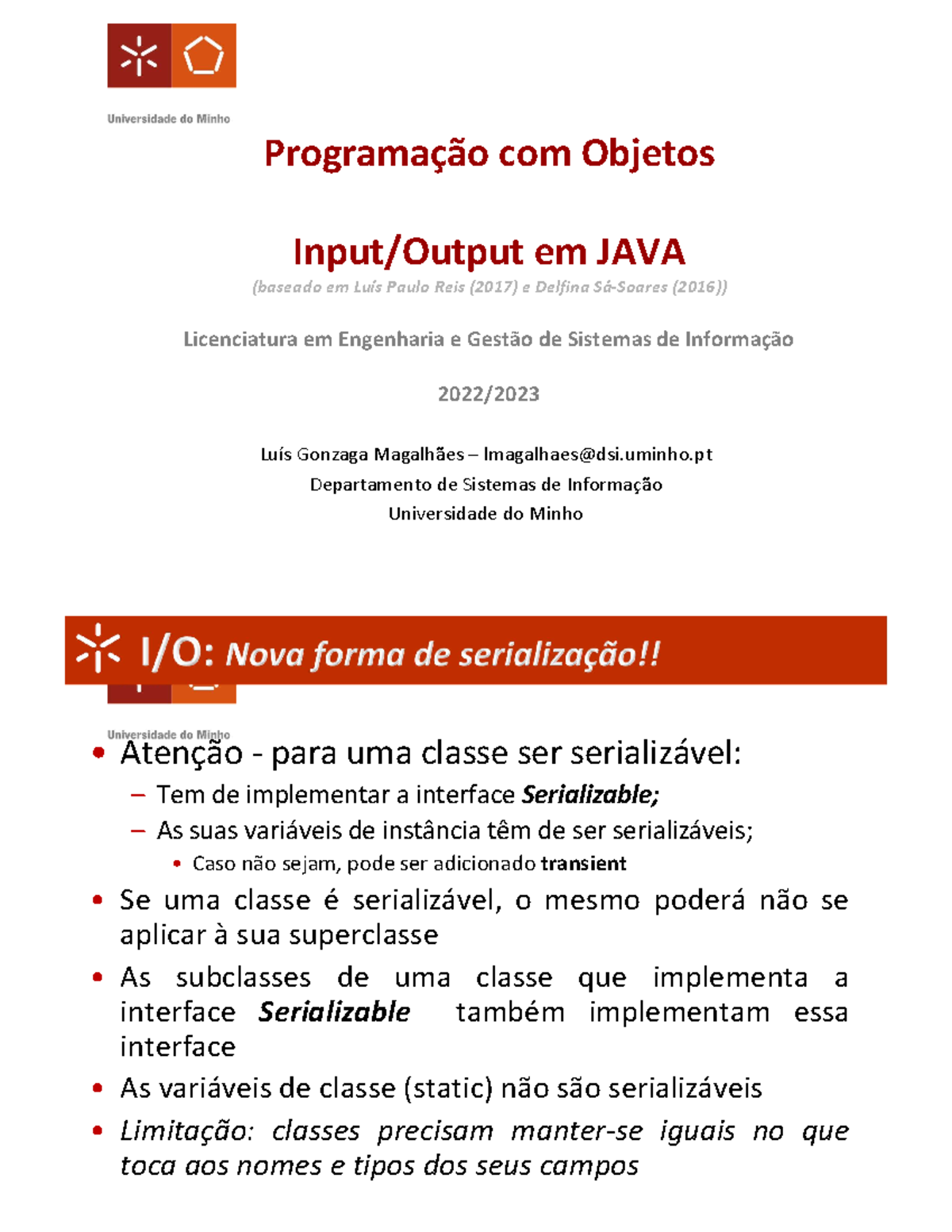 Aula 12 - Programação Orientada pelos Objetos - Programação com Objetos ...
