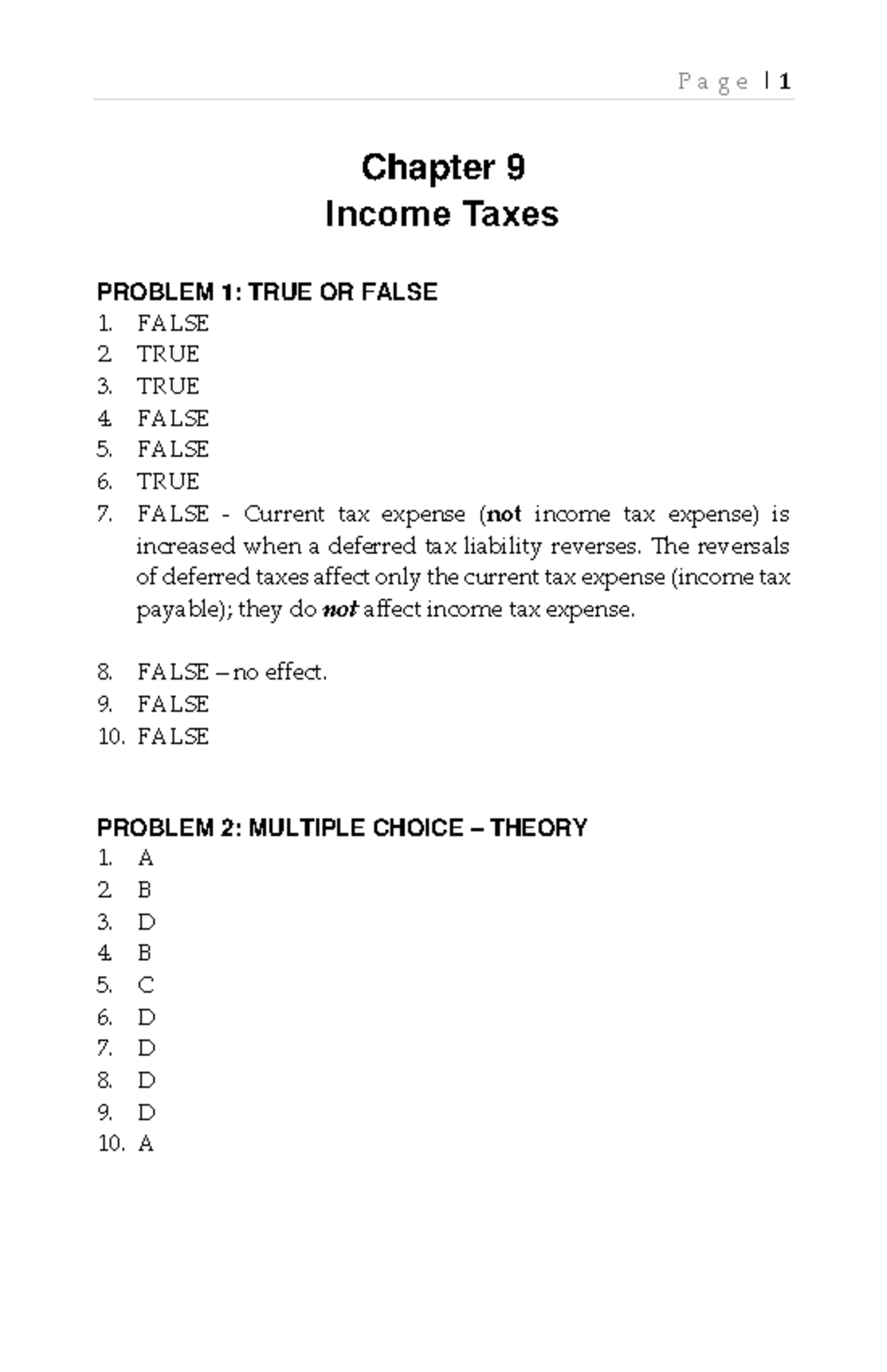 Answer-KEY Chapter-9 Income- Taxes 2021 - Chapter 9 Income Taxes ...