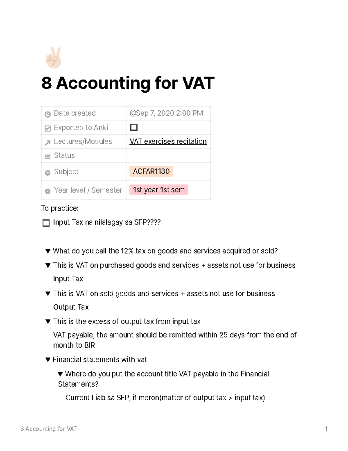 8 Accounting for VAT - Ballada book - 8 Accounting for VAT Date created ...