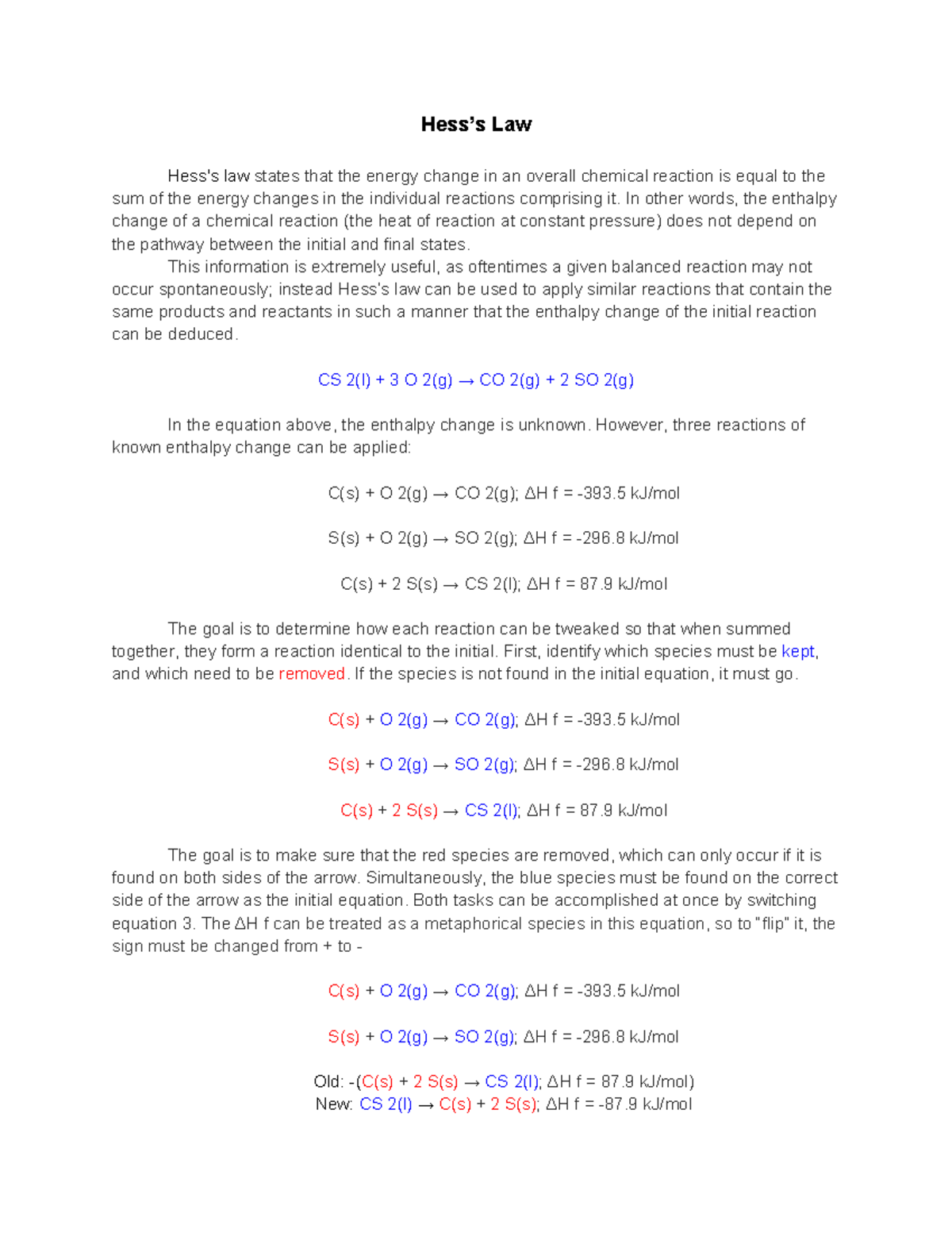 Chem-hess-law - Hess’s Law Hess's law states that the energy change in ...