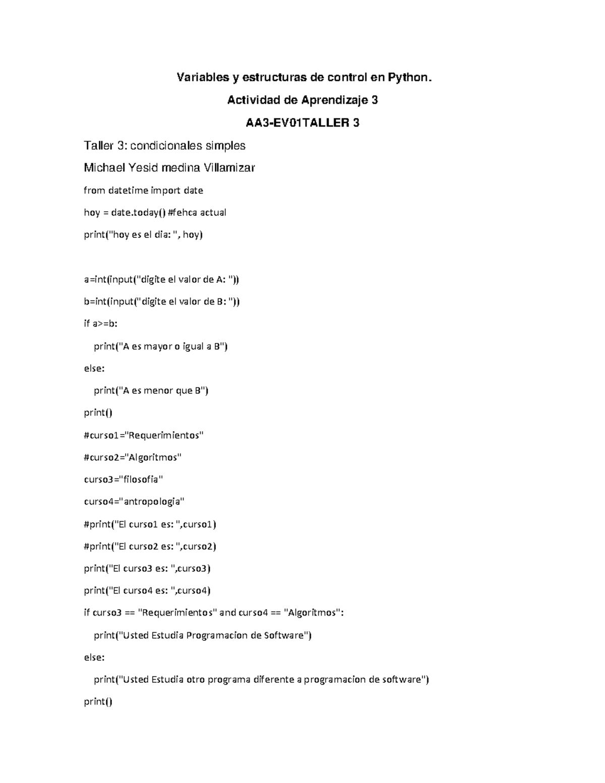 AA3-EV1 Taller 3 - trabajos de python - Variables y estructuras de ...