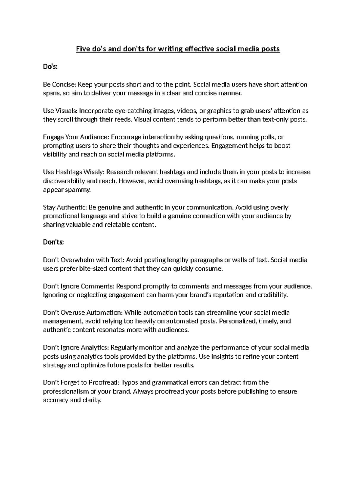 SM posts good & bad - Five do's and don'ts for writing effective social ...