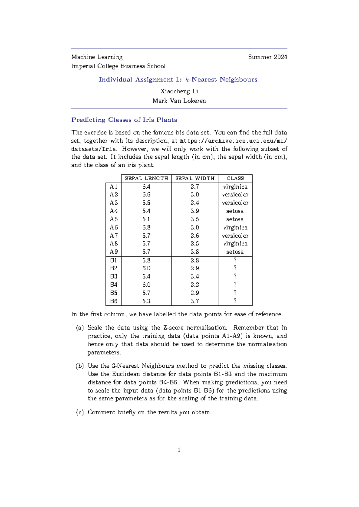 ML%20Individual%20assignment%201 - Machine Learning Summer 2024 ...
