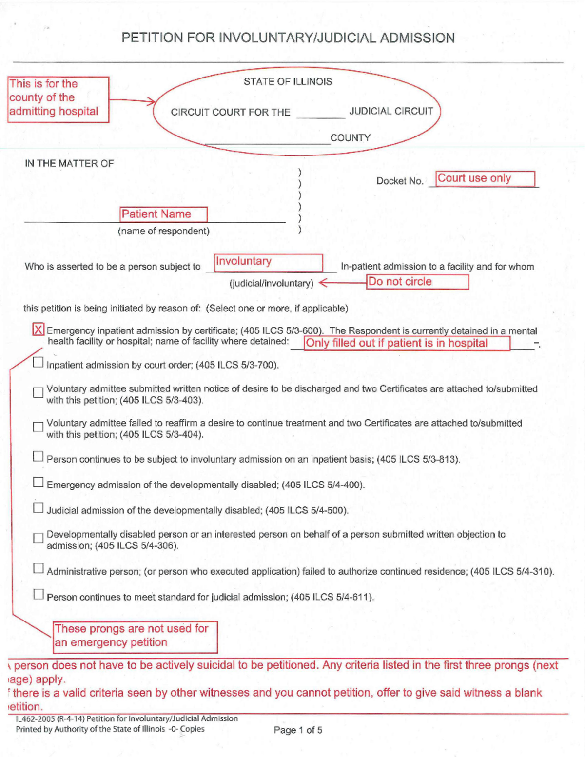 Petition Example - Legal - PETITION FOR INVOLUNTARY/JUDICIAL ADMISSION ...