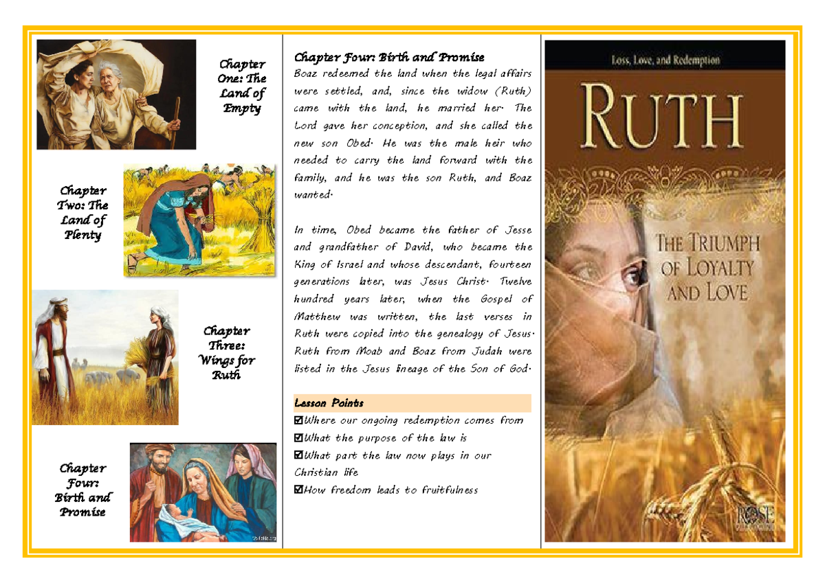 Book of ruth brochure - book of ruth - Chapter Four: Birth and Promise ...