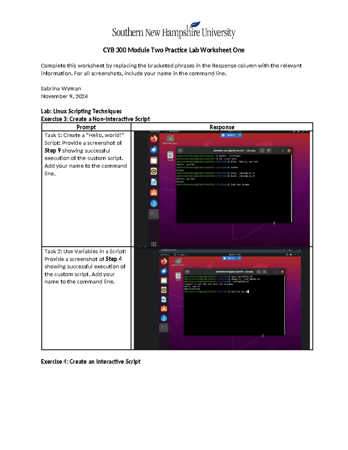 CYB 300 Module TWO LAB ONE Sabrina Wyman - CYB 300 Module Two Practice Lab Worksheet One ...