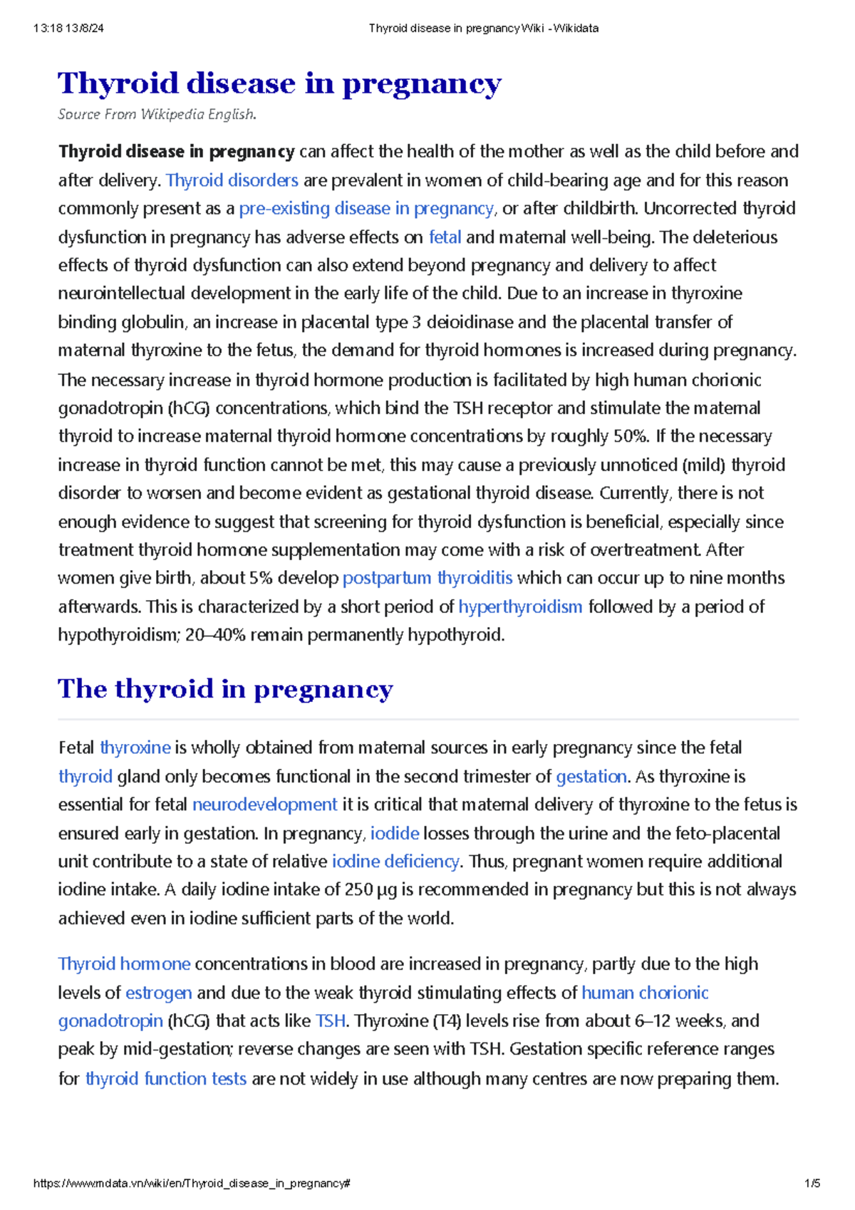 Thyroid disease in pregnancy Wiki - Wikidata - Thyroid disease in pregnancy Source From ...