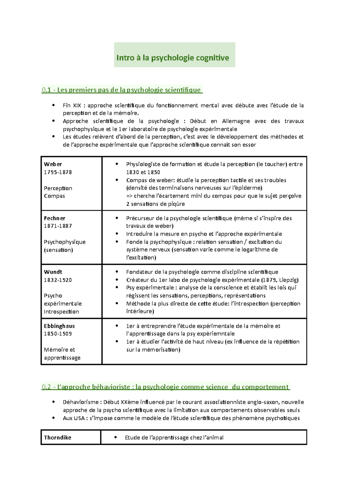 Intro à la psychologie cognitive - Intro à la psychologie cognitive 0 - Les premiers pas de la ...