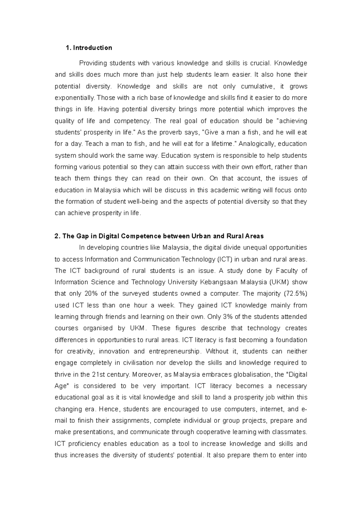 Task 1 - Academic Writing - 1. Introduction Providing students with ...