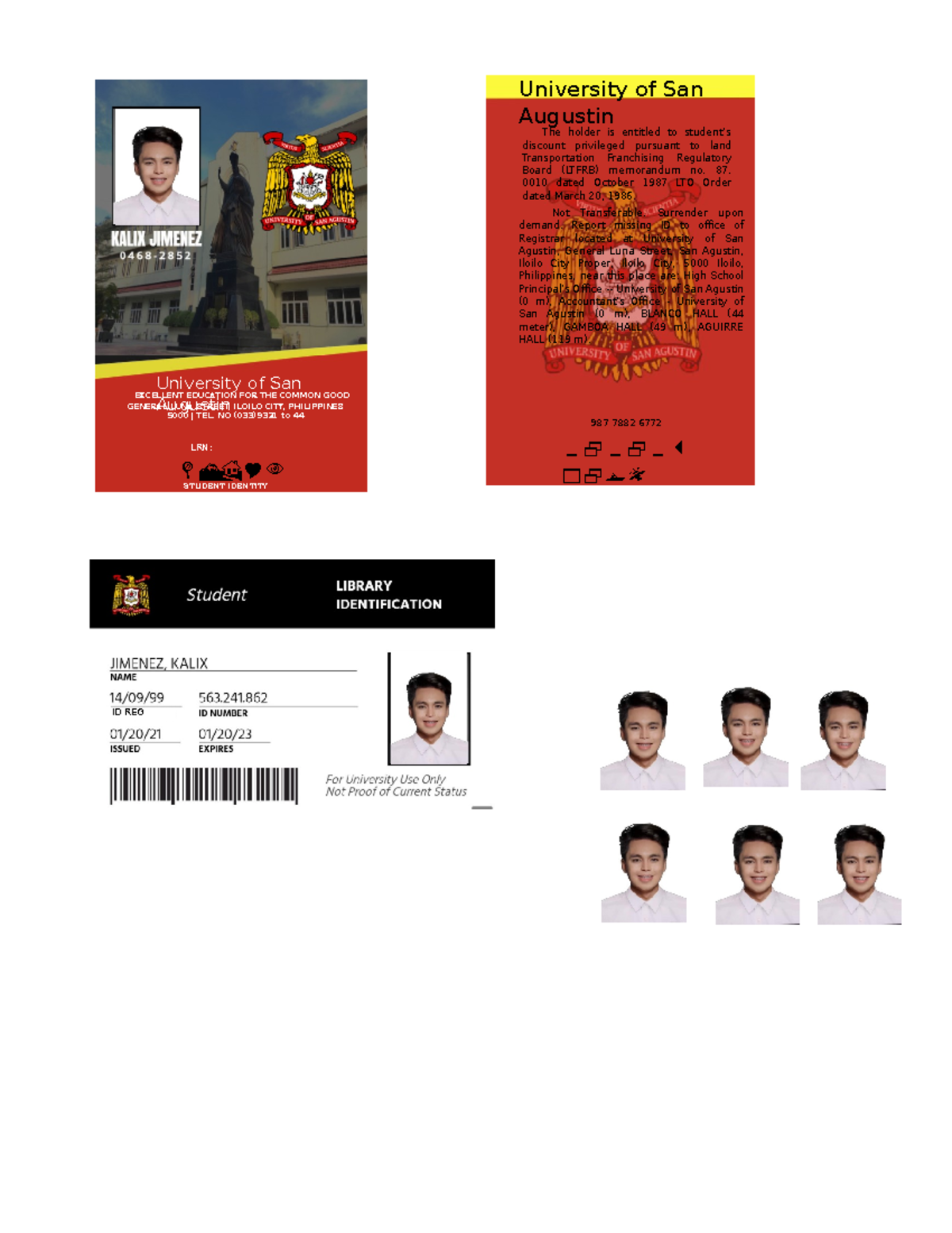 ID - COPY GIVEN TO STUDENTS - ID REG STUDENT IDENTITY University of San ...