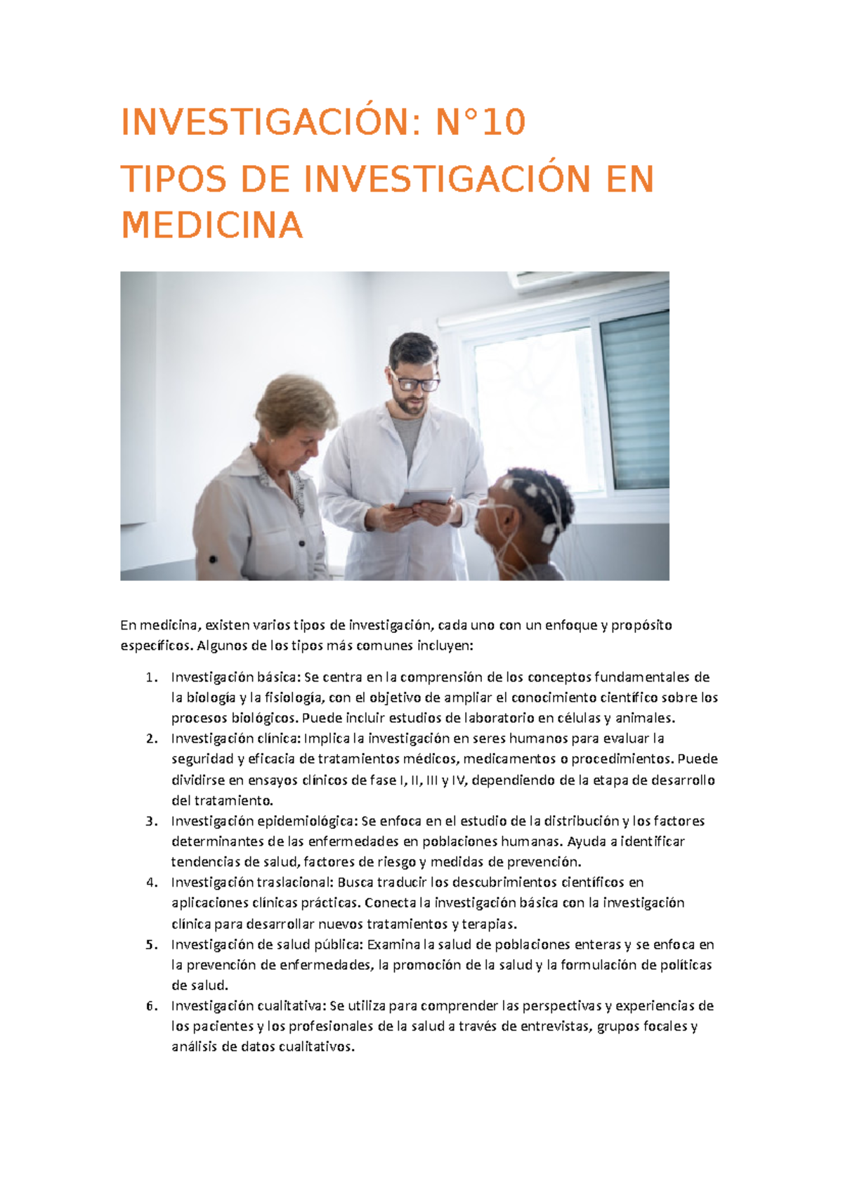 Tipos de investigación médica - INVESTIGACIÓN: N° TIPOS DE INVESTIGACIÓN EN MEDICINA En medicina ...