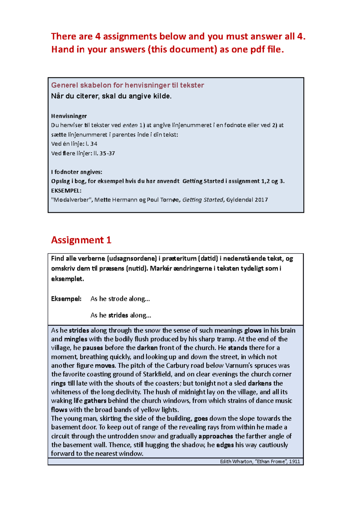 Eng-assignments - ddddd - There are 4 assignments below and you must ...