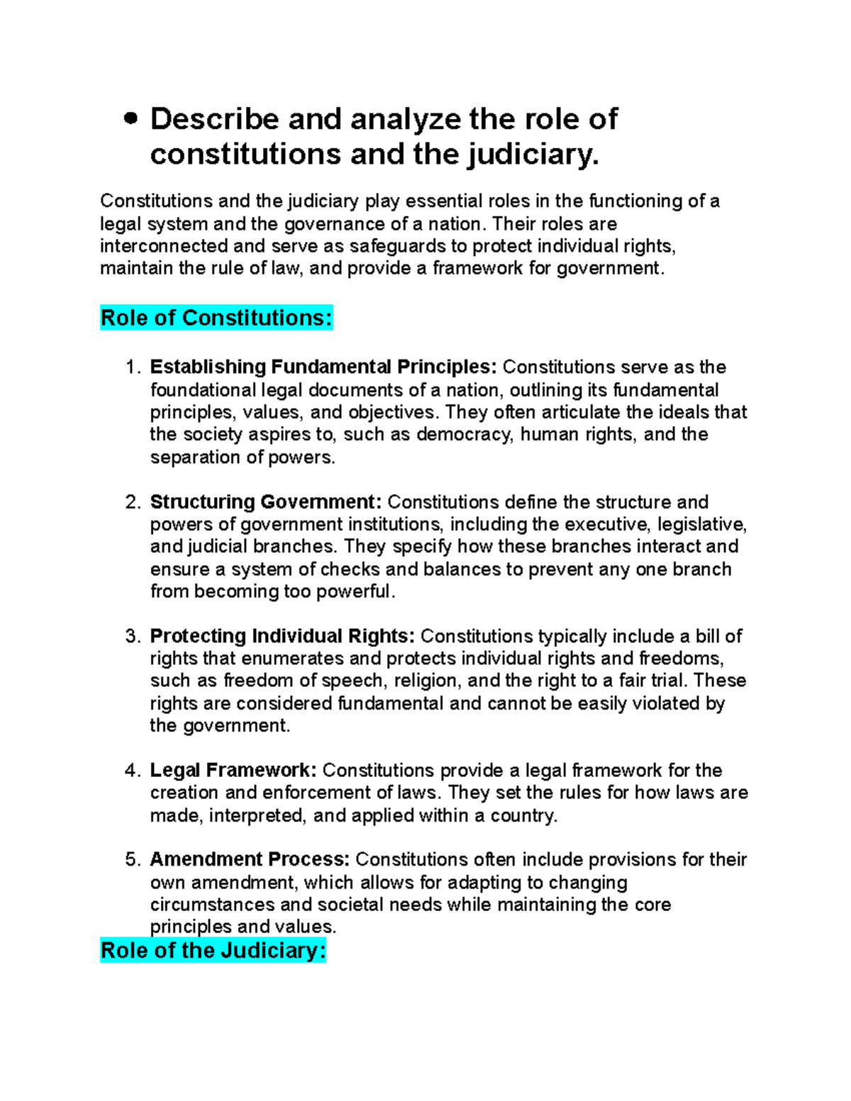 Week 1 Lecture 1 - Political Science Week 1 Notes - Describe and ...