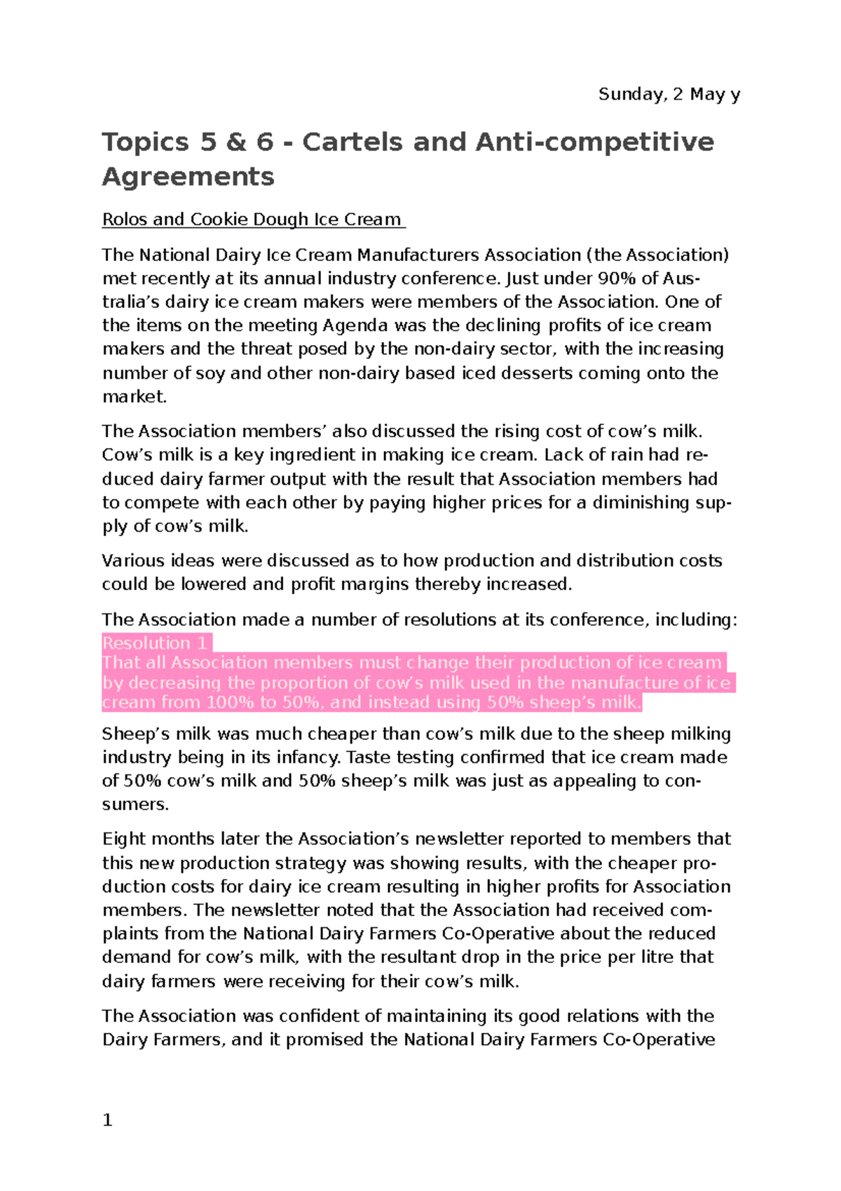 Topics 5&6 Questions - Saturday, 4 May y Topics 5 & 6 - Cartels and ...
