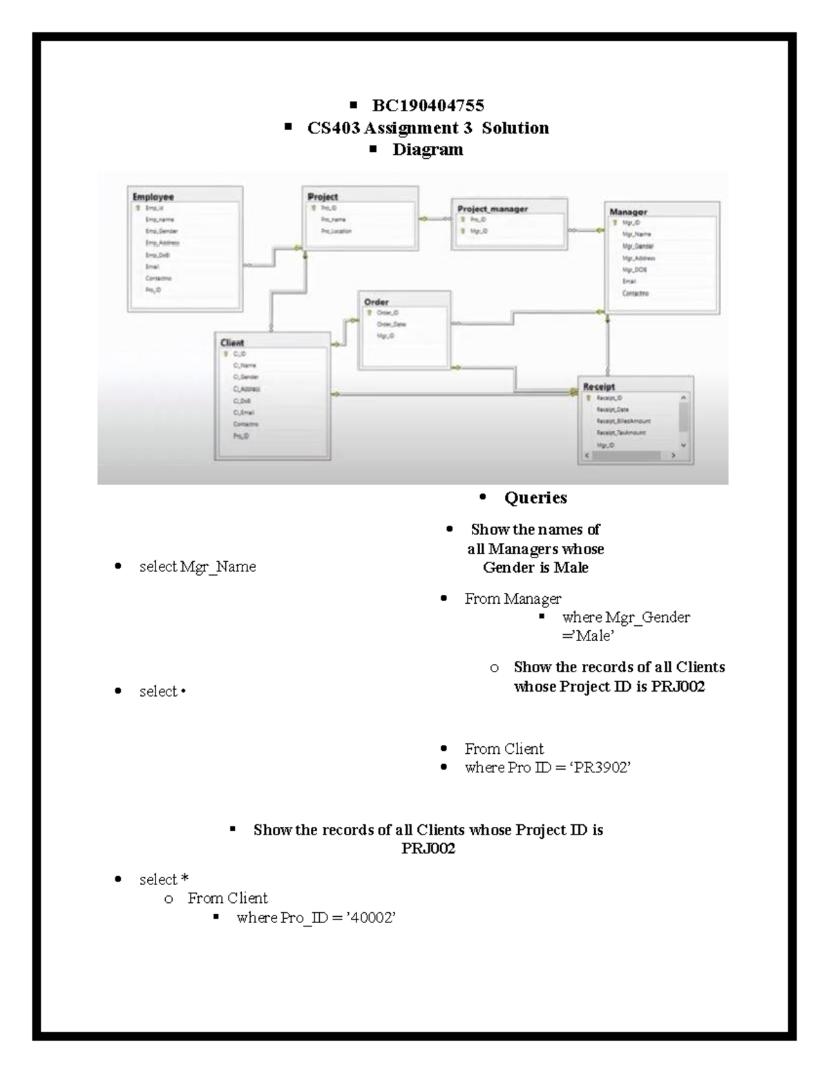 CS403 Assignment 3 by A A Qamar from Lahore - BC CS403 Assignment 3 Solution Diagram select ...