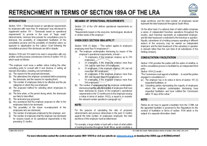 Section 189 Standard Operating Procedure - SECTION 189A RETRENCHMENT ...
