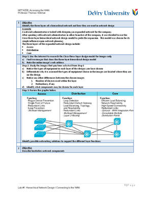 NETW208 Network Troubleshooting Lab Assignment - NETW208: Accessing the WAN MASTER LAB 5 ...