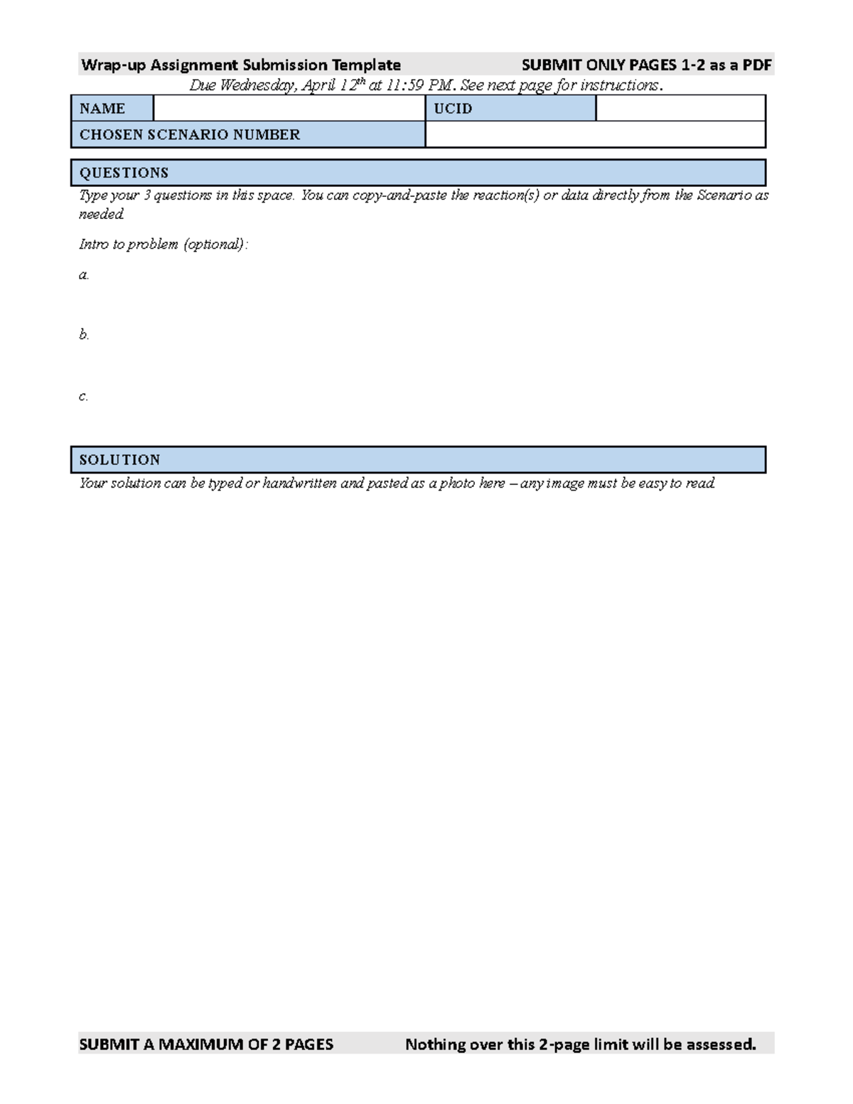 209 W23 - Wrap-up Assignment (Scenario 3 corrected) - Wrap-up Assignment Submission Template ...